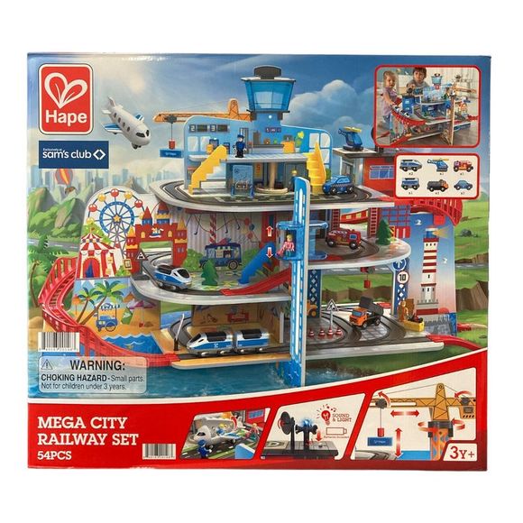 Hape | Toys | Hape Mega City Railway Set 54 Pieces 439 X 256 X 236 | Poshmark